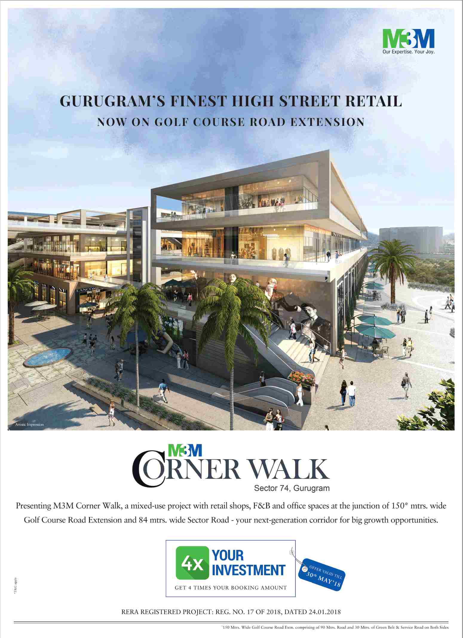Pay 20% now and nothing till possession at M3M Corner Walk in Gurgaon ...