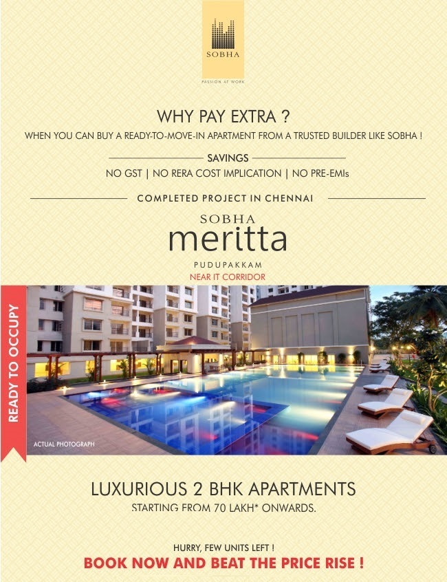 A great saving awaits you at Sobha Meritta in Chennai – Zricks.com